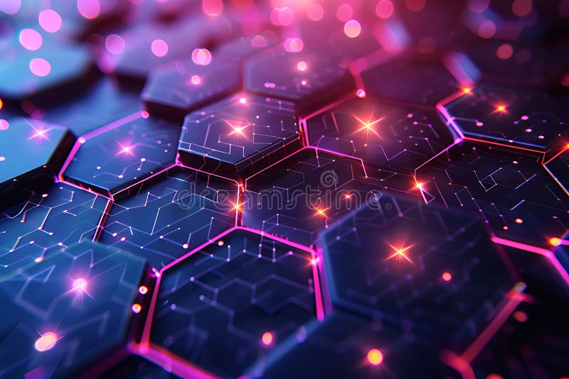 Futuristic Hexagonal Circuitry Stock Photo - Image of hexagon, design ...