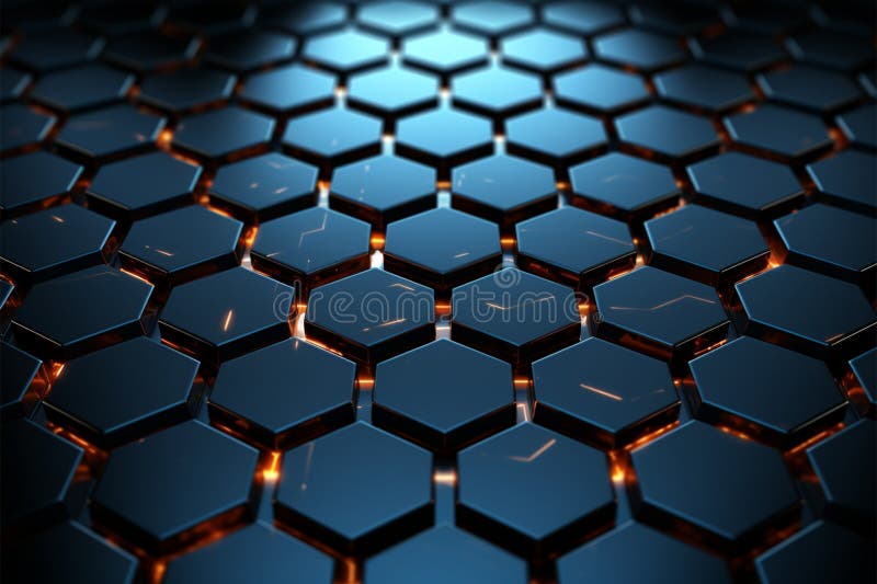 Futuristic Hexagonal Design in 3D, Set Against a Dark Sci Fi Backdrop Stock Illustration ...