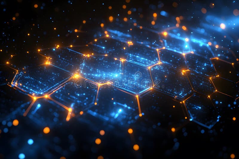 Hexagonal Digital Network Stock Illustrations – 28,610 Hexagonal ...