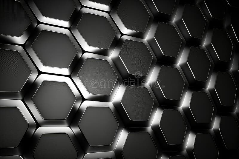 Futuristic Hexagonal Metal Background with a Metallic Shine Stock ...
