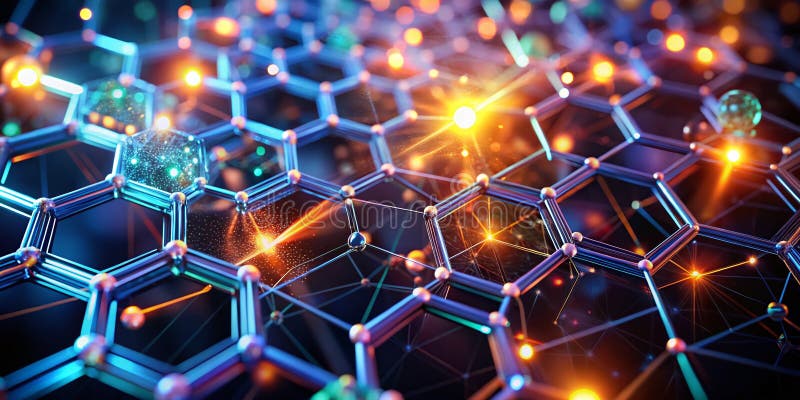 Futuristic Hexagonal Molecular Structure Background a Minimalist Tech ...