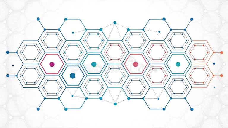 Futuristic Hexagonal Molecular Technology Abstract Vector Background ...