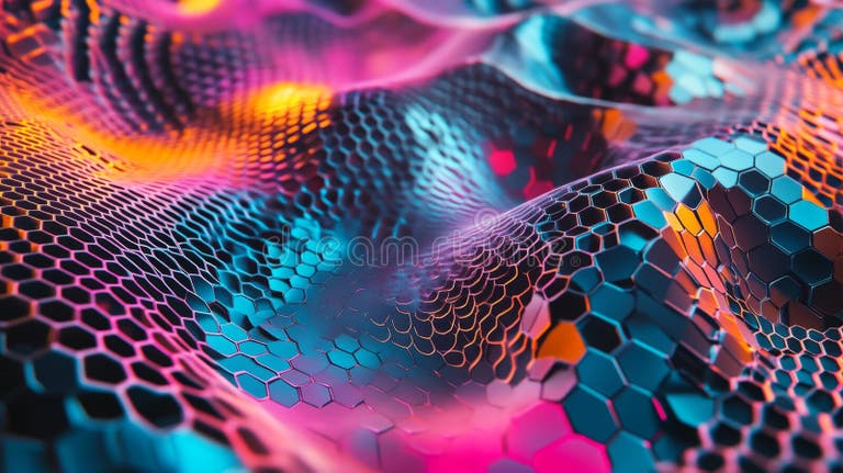 Futuristic Hexagonal Pattern Backdrop with Intricate Design Elements ...