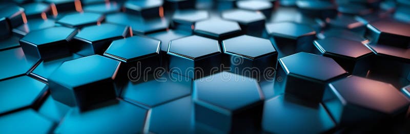 Futuristic Hexagonal Pattern with Neon Glow. Generative Ai Stock ...
