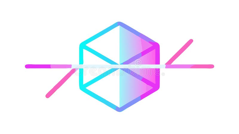 Futuristic Hexagonal Prism with Dynamic Light Rays, Vector Design ...
