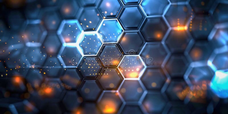 Futuristic Hexagonal Technology Background. Generative Ai Stock Illustration - Illustration of ...