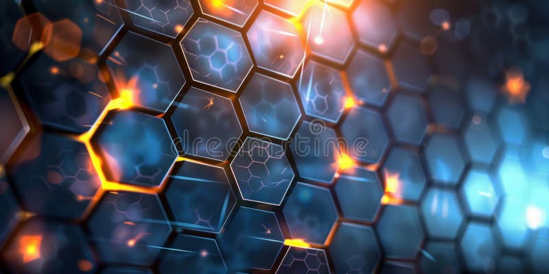 Futuristic Hexagonal Technology Background. Generative Ai Stock Illustration - Illustration of ...