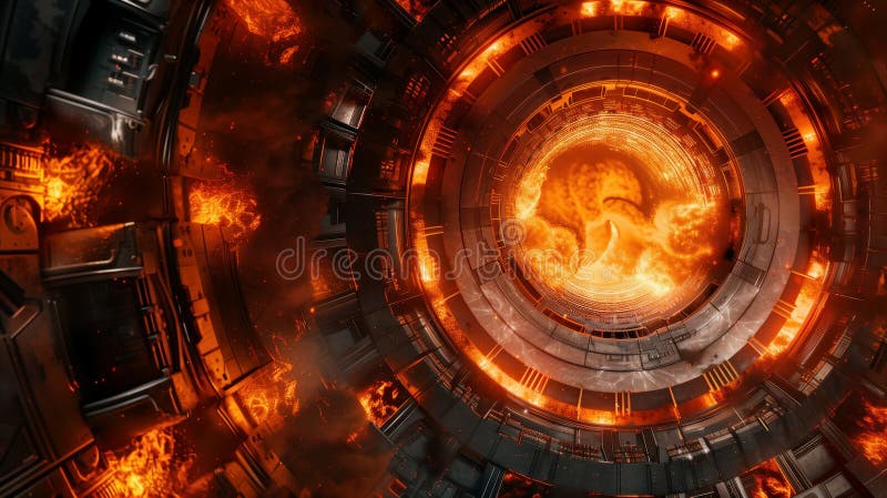 A Futuristic Hi-tech Background Made by Fire Stock Illustration ...