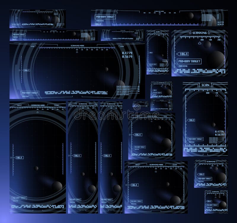 Futuristic hi-tech banners stock vector. Illustration of design - 101125457