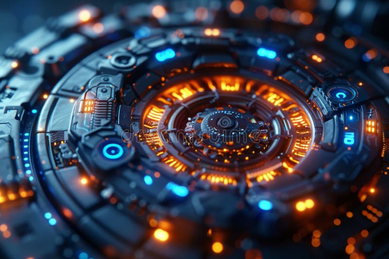 Futuristic Hi Tech Engineering Dynamic 3d Gear Wheel Concept in Black ...