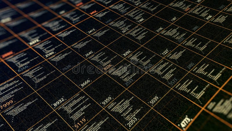 Futuristic Hi Tech Graphic Interface With Digital Code And Data Animation Abstract Chart Of