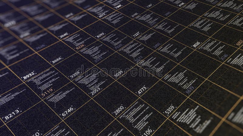 Futuristic Hi Tech Graphic Interface With Digital Code And Data Animation Abstract Chart Of