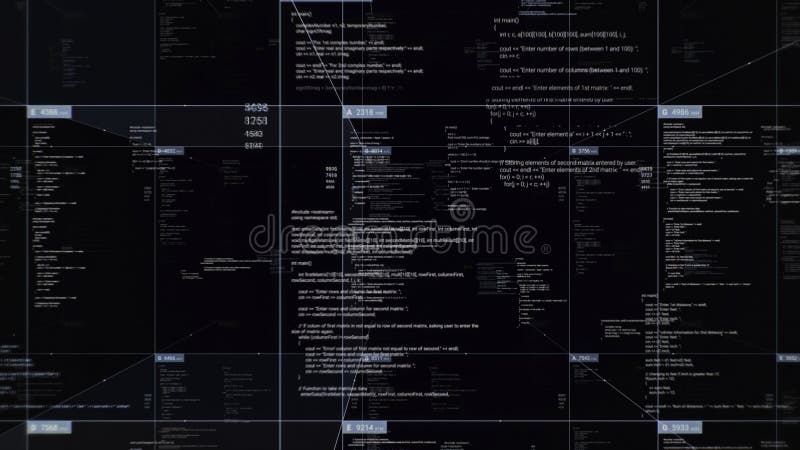 Futuristic Hi-tech Graphic Interface with Digital Code and Data. Animation. Abstract Display ...