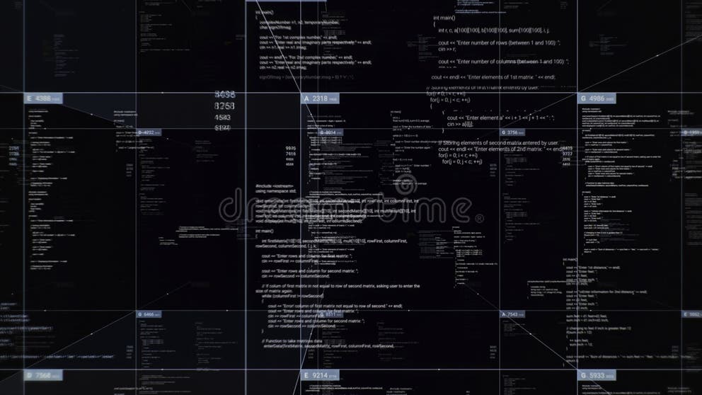 Futuristic Hi-tech Graphic Interface with Digital Code and Data. Animation. Abstract Display ...