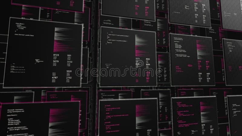 Futuristic Hi Tech User Interface, Multi Display with Digital Code and Data, Motion Graphics ...