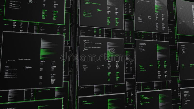 Futuristic Hi Tech User Interface, Multi Display with Digital Code and Data, Motion Graphics ...
