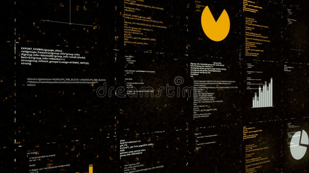 Futuristic Hi Tech Visualization of Computer Program. Animation Stock ...