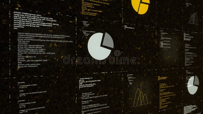 Futuristic Hi Tech Visualization of Computer Program. Animation Stock ...