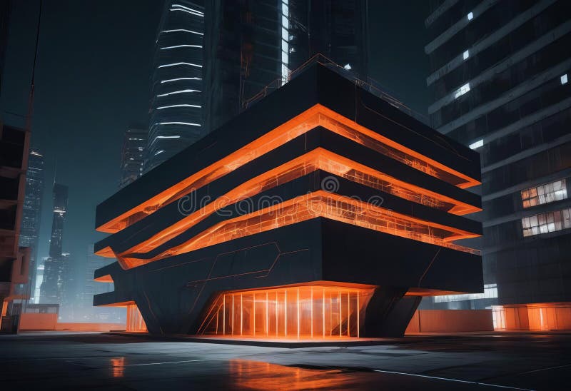 A Futuristic, High-contrast Image Featuring a Sleek Stock Illustration ...