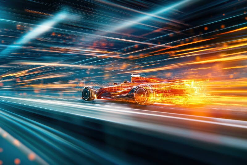 Futuristic HighPerformance Racing Vehicle in Motion Stock Illustration ...