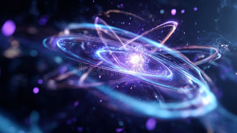 3D Visualization of Atomic Ring System in Deep Space. Generated Ai ...