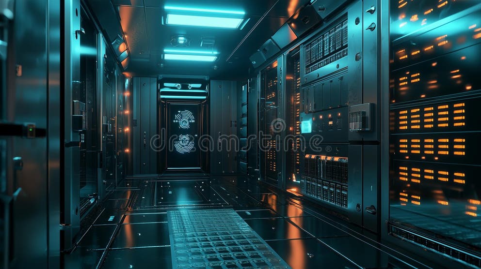 Photorealistic Image of a Futuristic, High-security Crypto Vault with ...