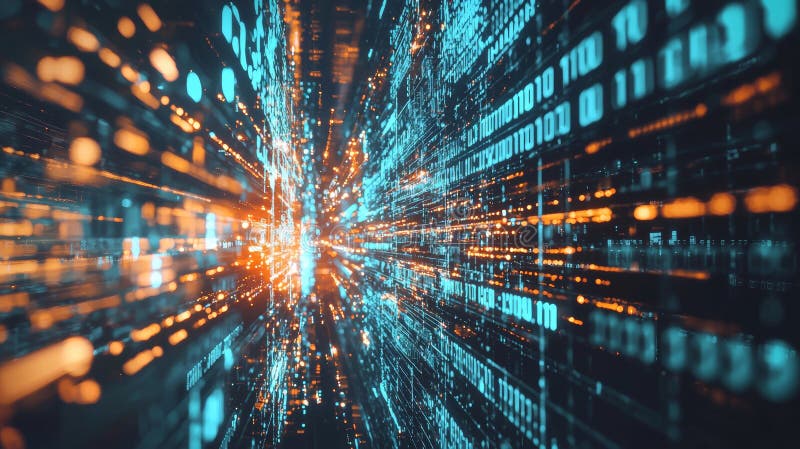 Futuristic High-Speed Data Flow in a Digital Environment Stock Image ...