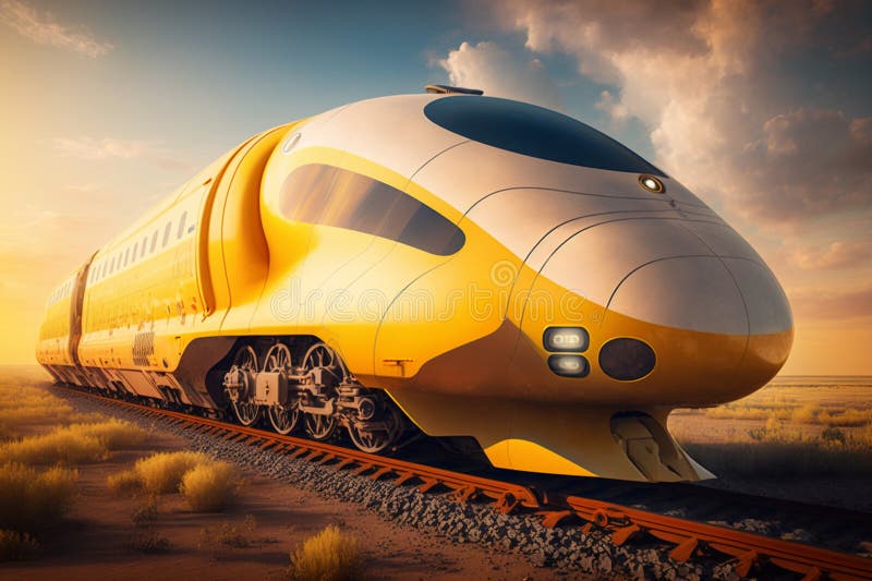 Futuristic High-speed Express Passenger Train. Logistics of the Future ...