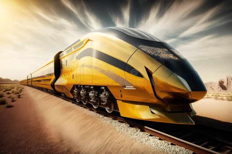 Futuristic High-speed Express Passenger Train. Logistics of the Future ...