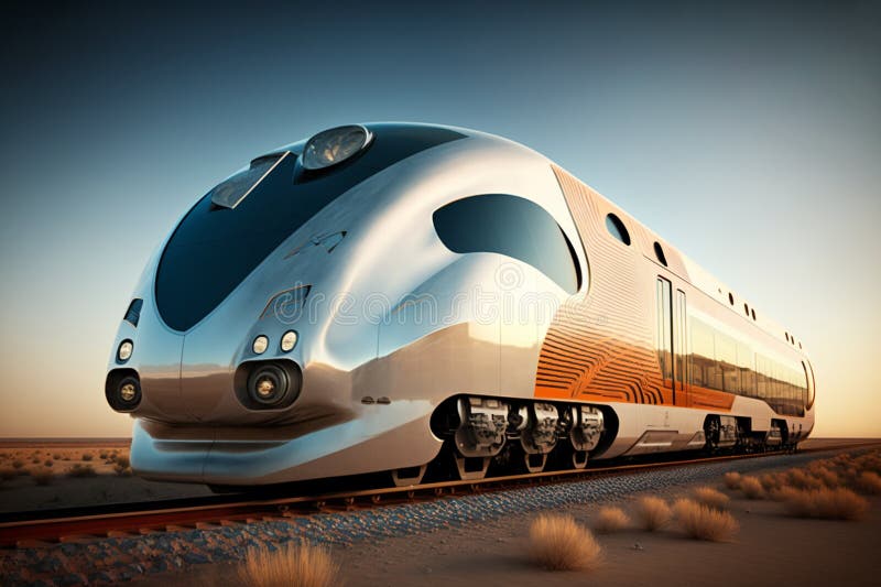 Futuristic High-speed Express Passenger Train. Logistics of the Future ...