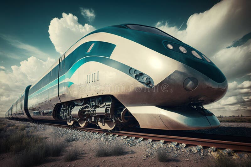 Futuristic High-speed Express Passenger Train. Logistics of the Future ...