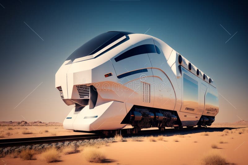 Futuristic High-speed Express Passenger Train. Logistics of the Future ...