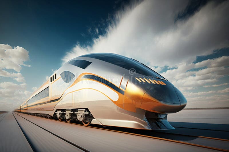 Futuristic High-speed Express Passenger Train. Logistics of the Future ...