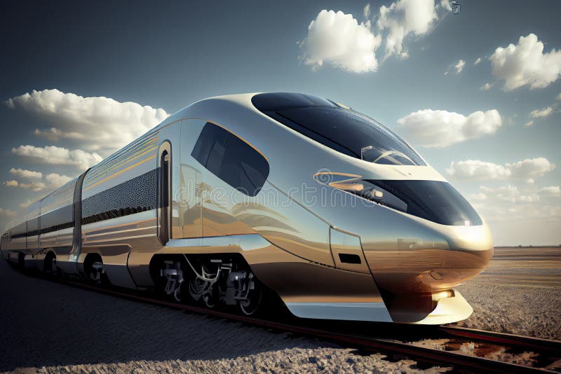 Futuristic High-speed Express Passenger Train. Logistics of the Future ...