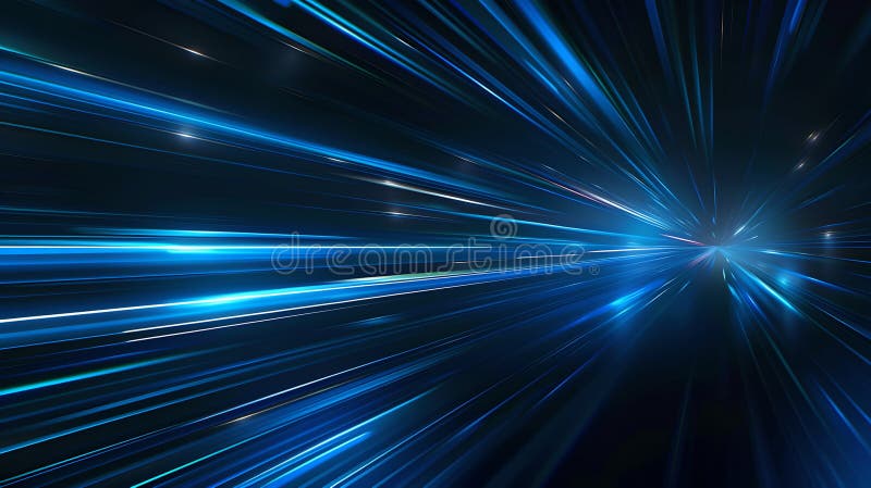 Futuristic High-speed Motion Effect with Bright Blue Light Streaks ...