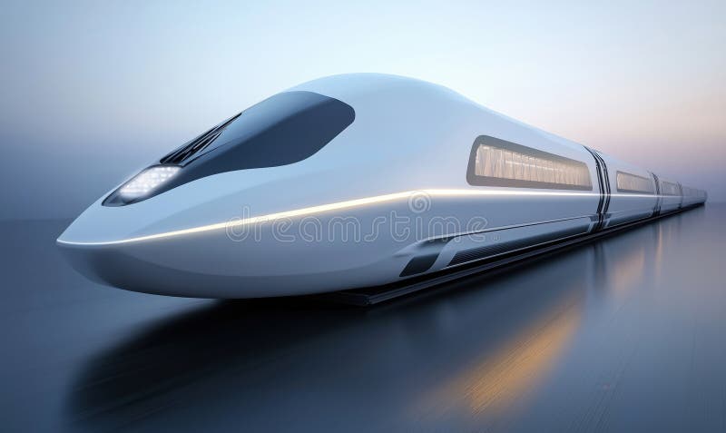 Futuristic High-speed Train Design, Sleek Aerodynamic Shape, Modern ...