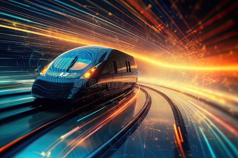 Futuristic High Speed Train Stock Illustration - Illustration of ...