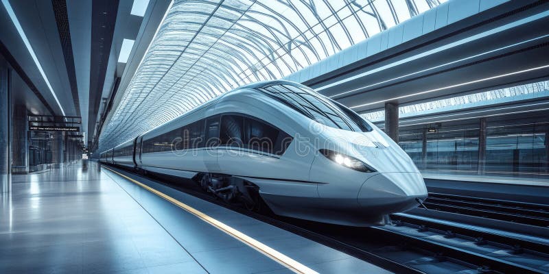 A Futuristic High-Speed Train Station with Sleek Design for Urban ...