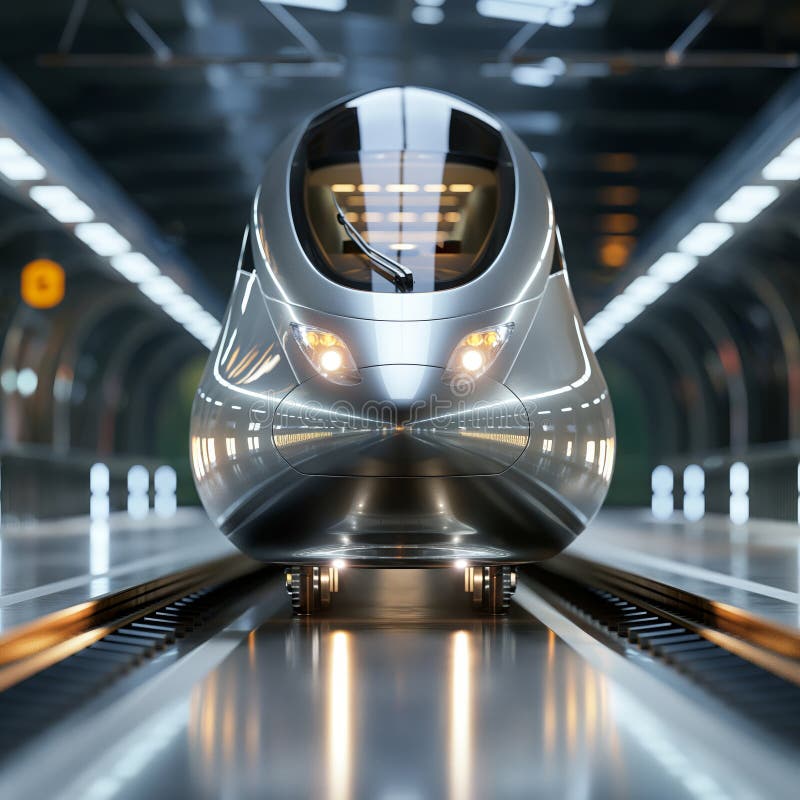 Futuristic High-Speed Train at Station Stock Photo - Image of commute ...