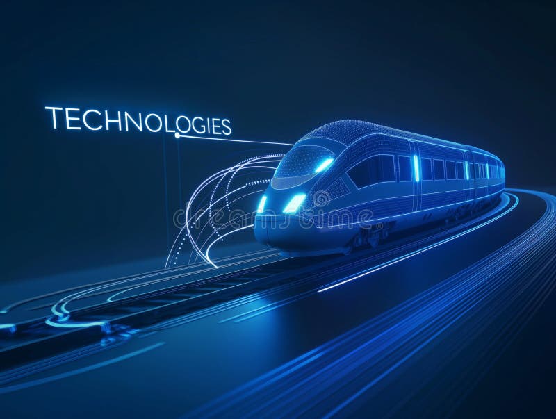 Futuristic High-Speed Train in a Neon-Lit Tunnel Stock Photo - Image of ...