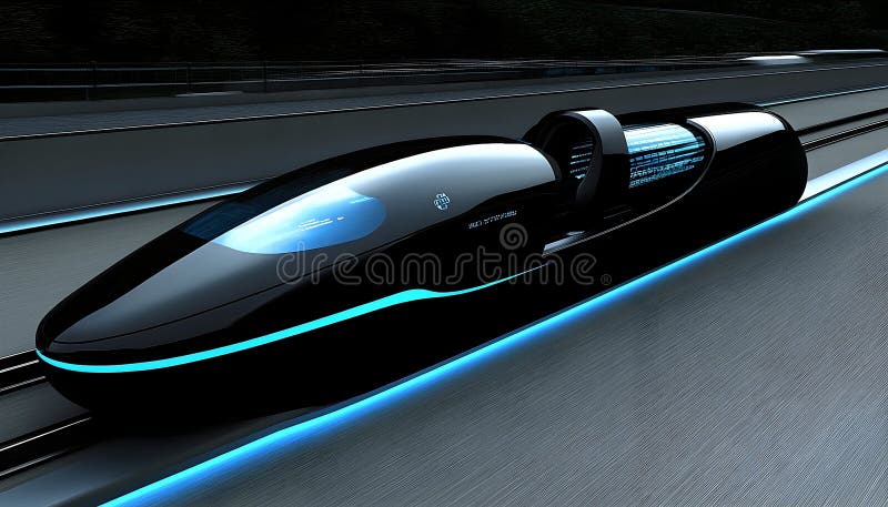 Futuristic Hyperloop Train stock illustration. Illustration of energy ...