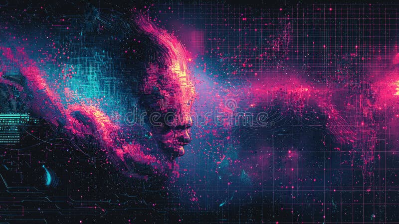 Futuristic High Tech Abstract Background with Dark Cybernetic Elements ...