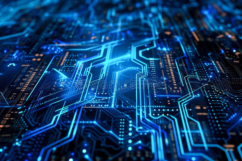 Futuristic and High-tech Background with Circuit Board Motifs Stock ...