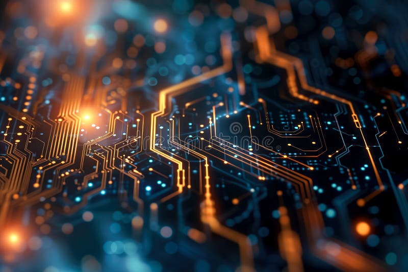 Futuristic and High-tech Background with Circuit Board Motifs Stock ...