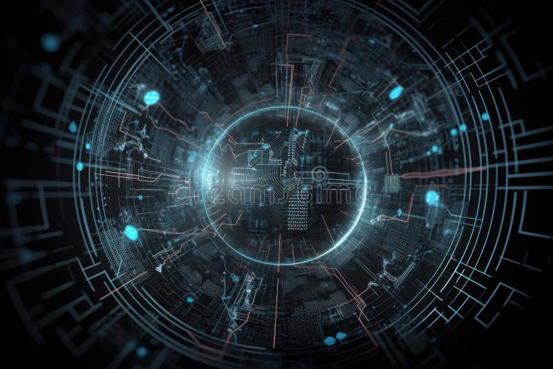 Futuristic High-Tech Background for Cybersecurity, Generative AI Stock ...