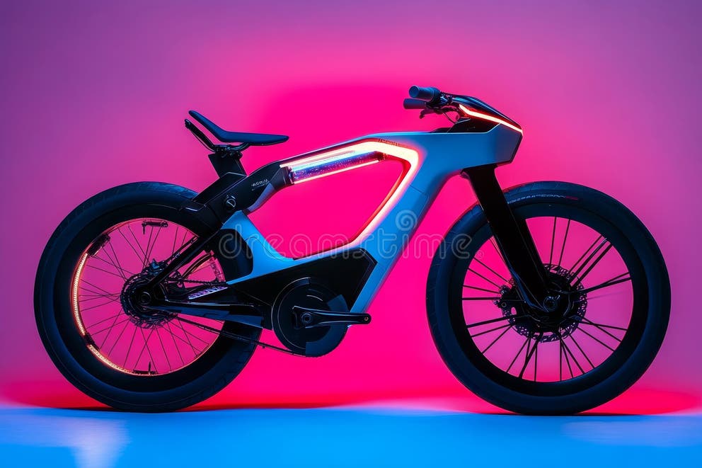 Futuristic High Tech Bicycle with Innovative Features and Bright Colors ...