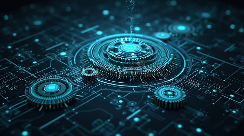 Futuristic High-Tech Blueprint Showcasing Abstract Digital Layout and ...