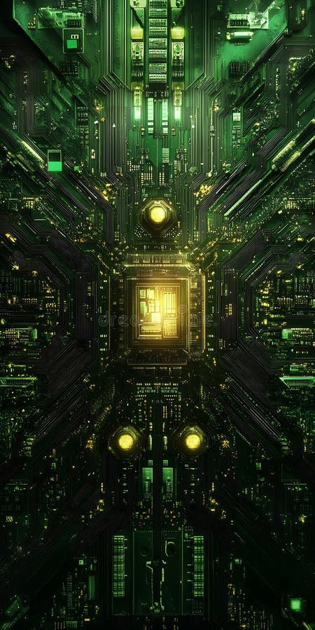 Futuristic High-tech Corridor with Glowing Light Stock Illustration ...