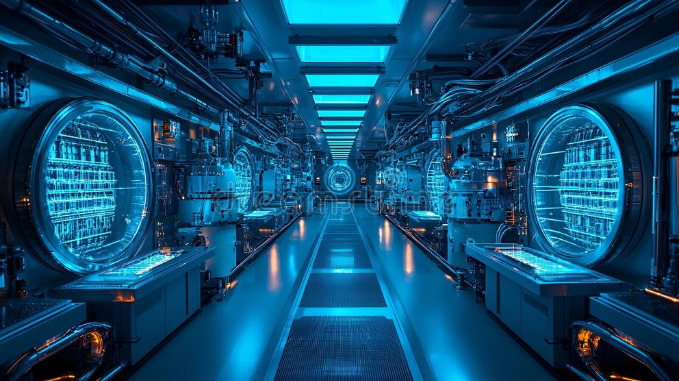 Future Technology Corridor stock illustration. Illustration of ...