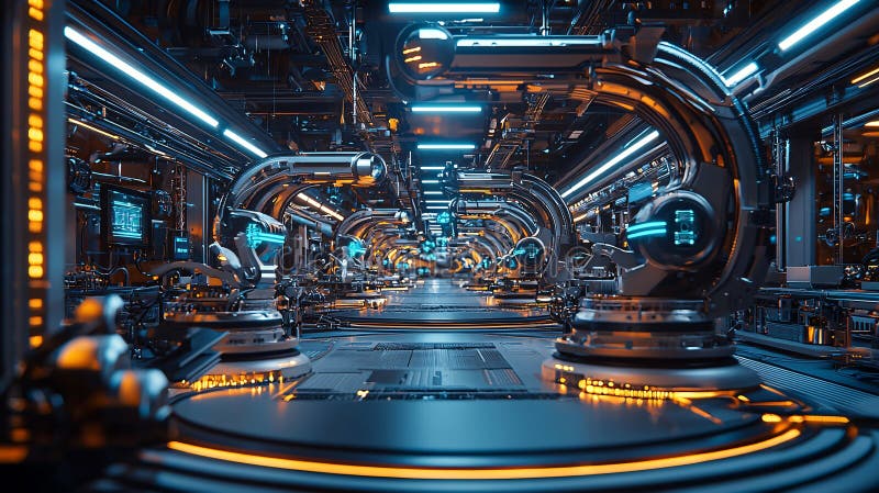 Future Science and Technology Corridor Stock Illustration ...